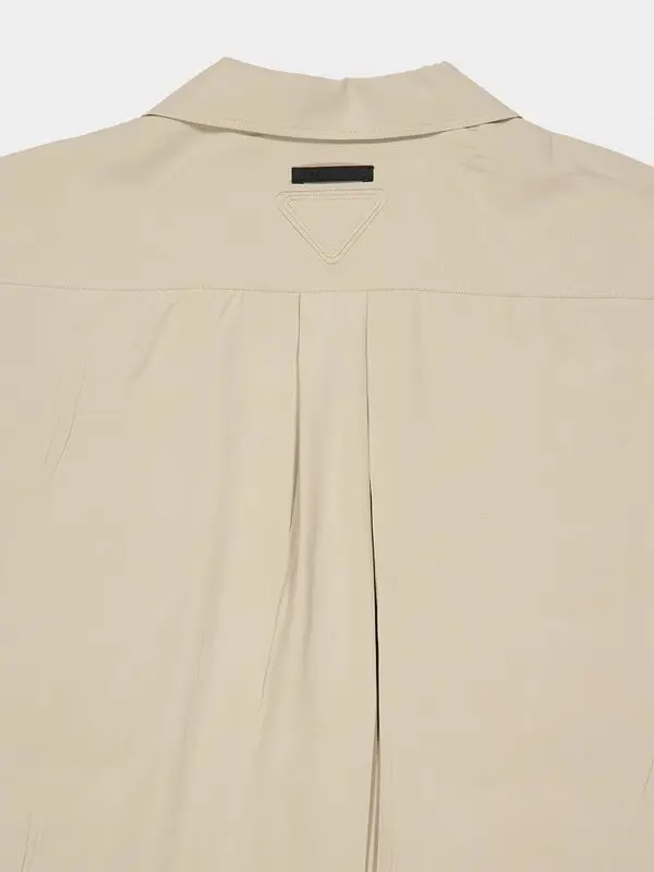 Prada Limestone Silk Bowling Shirt