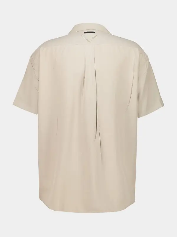 Prada Limestone Silk Bowling Shirt