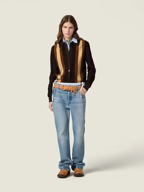 Miu Miu Sapphire Washed Denim Jeans - Blue