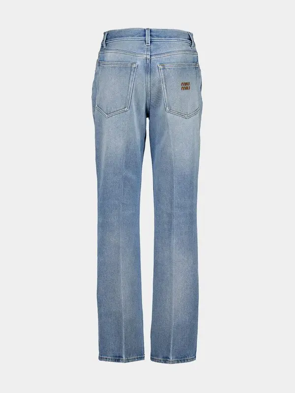 Miu Miu Sapphire Washed Denim Jeans