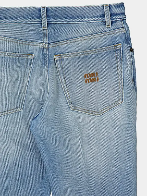 Miu Miu Sapphire Washed Denim Jeans