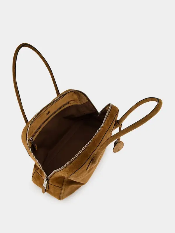 Miu Miu Suede Medium Bag With Lock Detail
