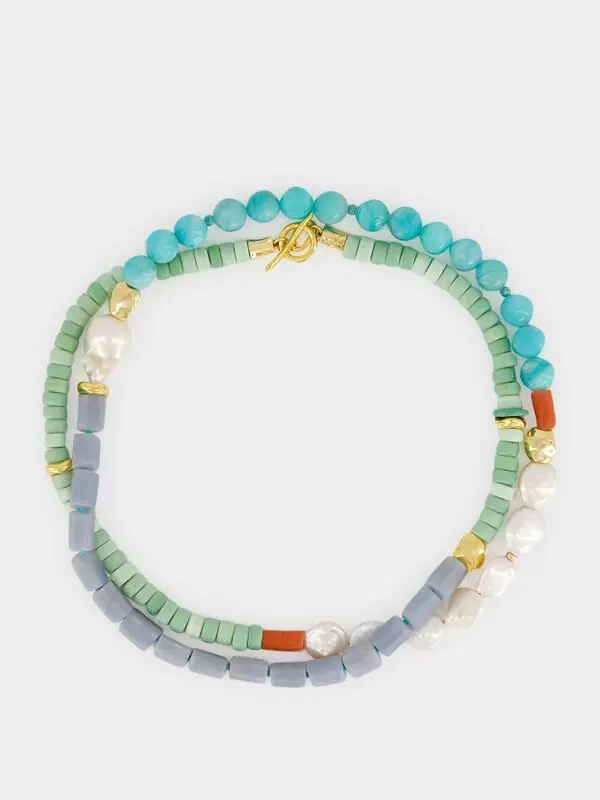 LIZZIE FORTUNATO Turquoise Cabana Necklace - Multicolour