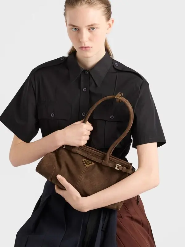 Prada Cocoa Bonnie Leather Handbag - Brown