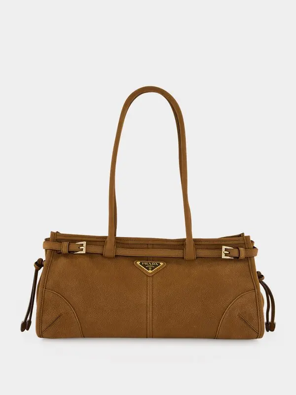 Prada Cocoa Bonnie Leather Handbag - Brown