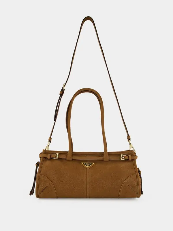 Prada Cocoa Bonnie Leather Handbag - Brown