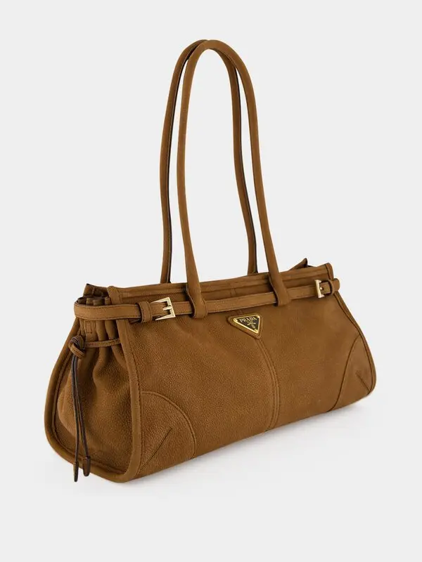 Prada Cocoa Bonnie Leather Handbag - Brown