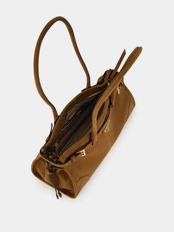 Prada Cocoa Bonnie Leather Handbag - Brown