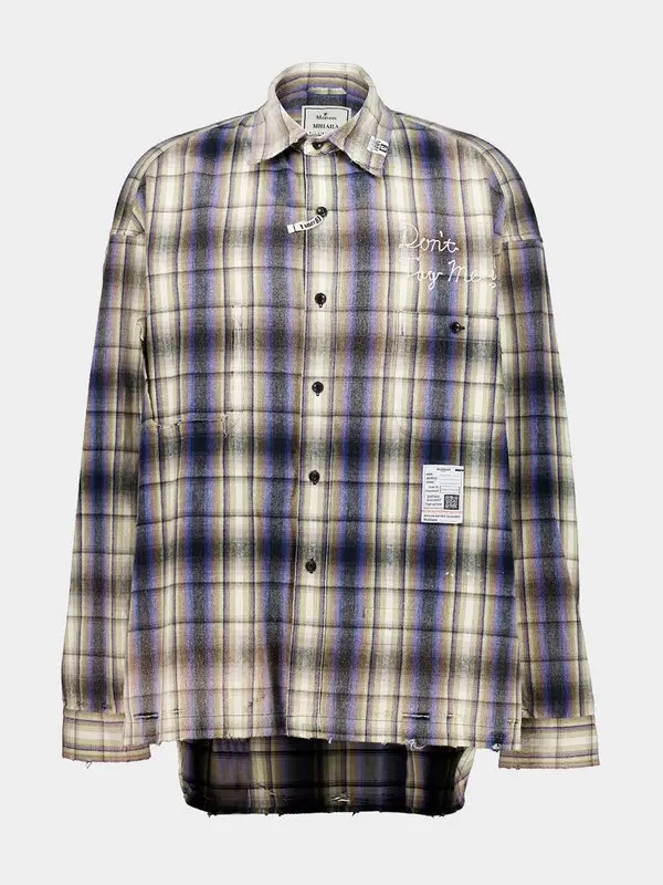 Mihara Yasuhiro Beige Vintage Check Shirt - Blue