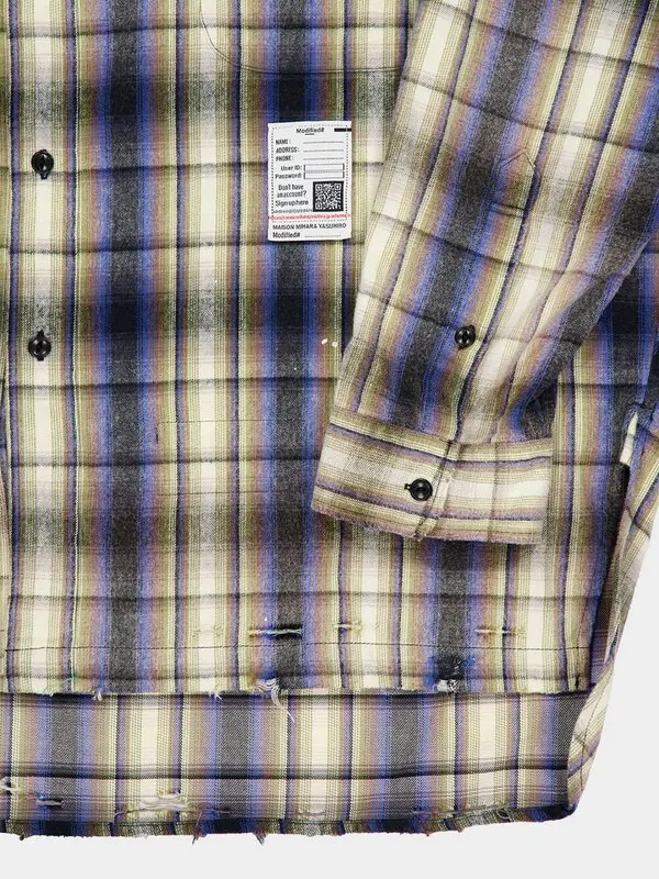 Mihara Yasuhiro Beige Vintage Check Shirt
