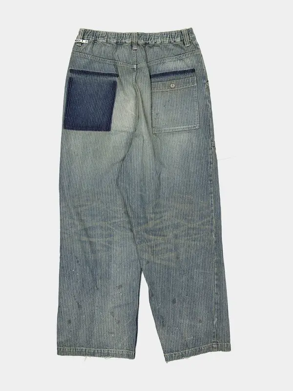 Mihara Yasuhiro Indigo Stripe Denim Bush Pants