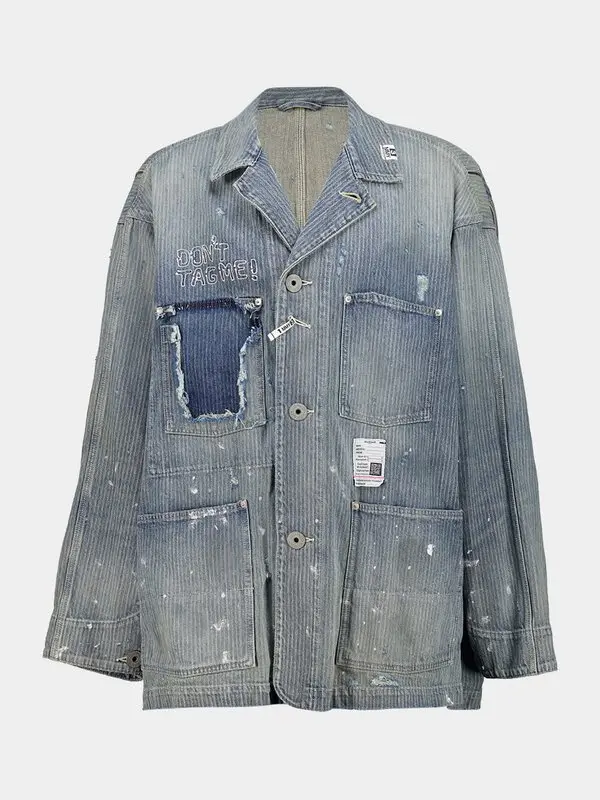 Mihara Yasuhiro Indigo Stripe Denim Chore Jacket