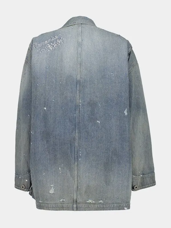 Mihara Yasuhiro Indigo Stripe Denim Chore Jacket