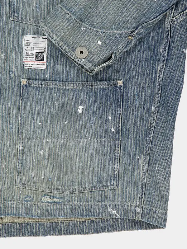 Mihara Yasuhiro Indigo Stripe Denim Chore Jacket