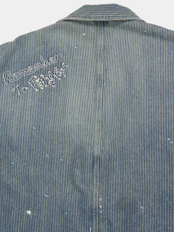 Mihara Yasuhiro Indigo Stripe Denim Chore Jacket