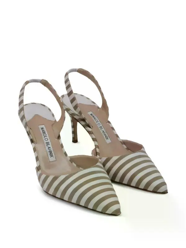 Manolo Blahnik Carolyne Striped Slingback Pumps