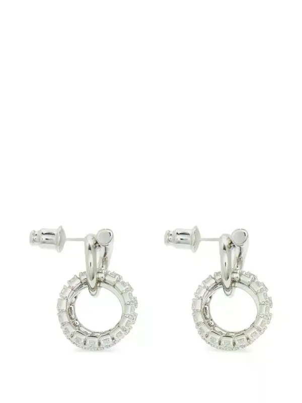 FERRAGAMO Gancini Crystal-embellished Drop Earrings - Silver