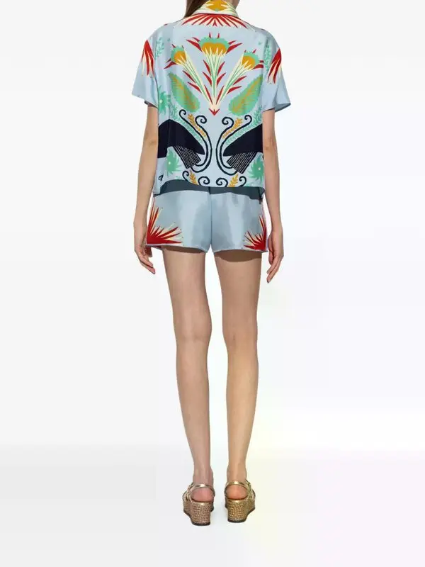 Etro X Tabby Booth Graphic-print Silk Pajamas