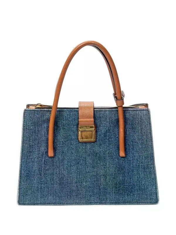 Miu Miu Push-lock Denim Tote Bag