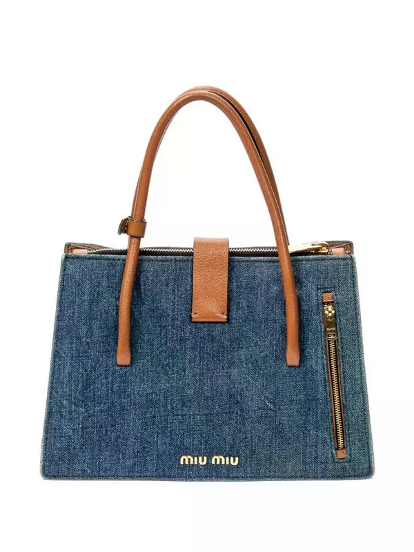 Miu Miu Push-lock Denim Tote Bag