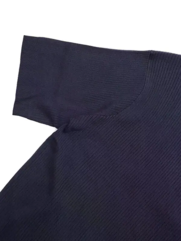 SELECTED Mattis Ribbed-knit T-shirt - Blue