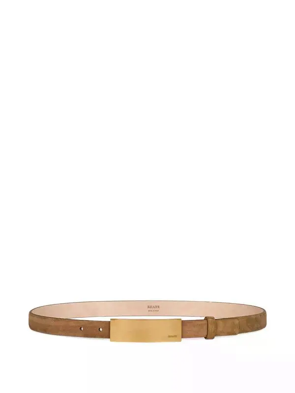 Khaite Sculptural Buckle Leather Belt - Brown
