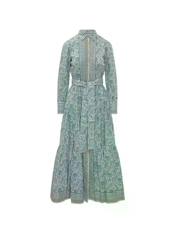 MC2 SAINT BARTH Batik Print Tiered Maxi Dress