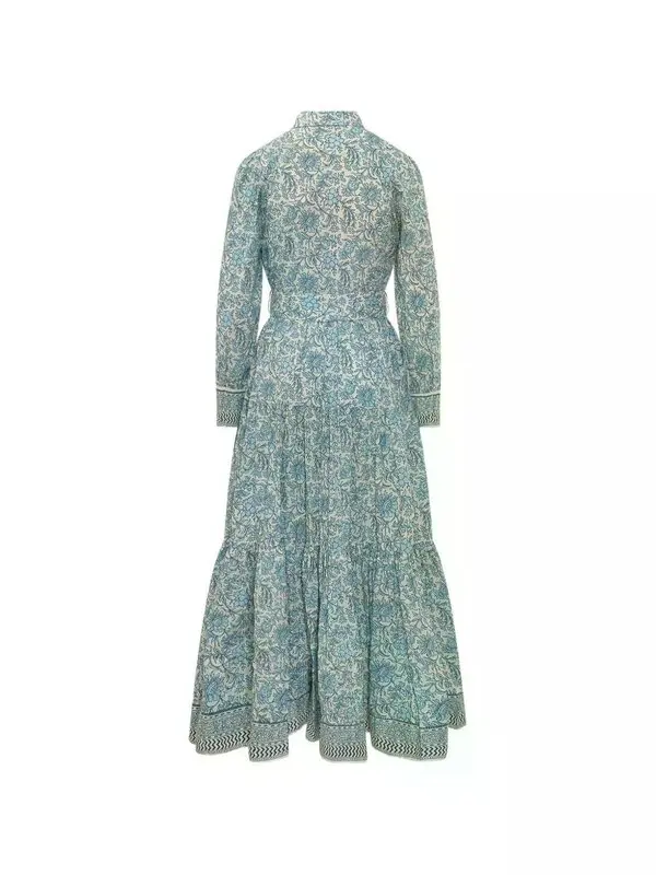 MC2 SAINT BARTH Batik Print Tiered Maxi Dress