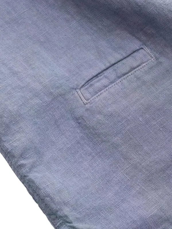 04651 / A TRIP IN A BAG Mandarin-collar Long-sleeve Shirt