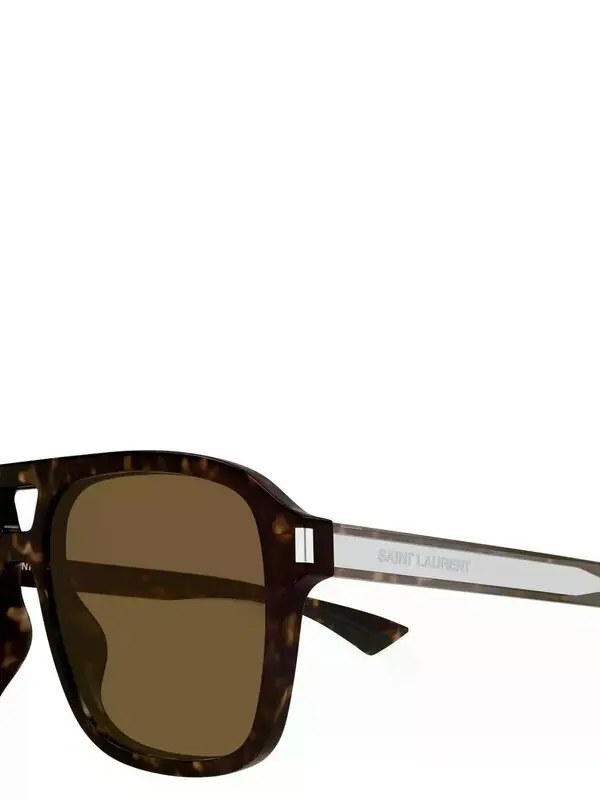 Saint Laurent Tortoiseshell-effect Pilot-frame Sunglasses
