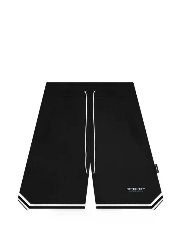 RETERNITY Mesh Striped-trim Shorts - Black