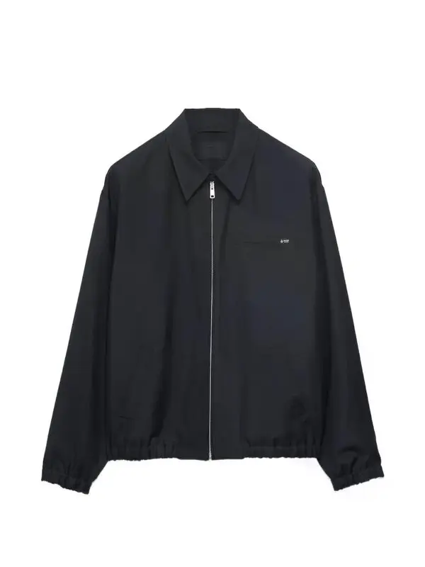 Prada Logo Plaque Zip-up Jacket - Blue