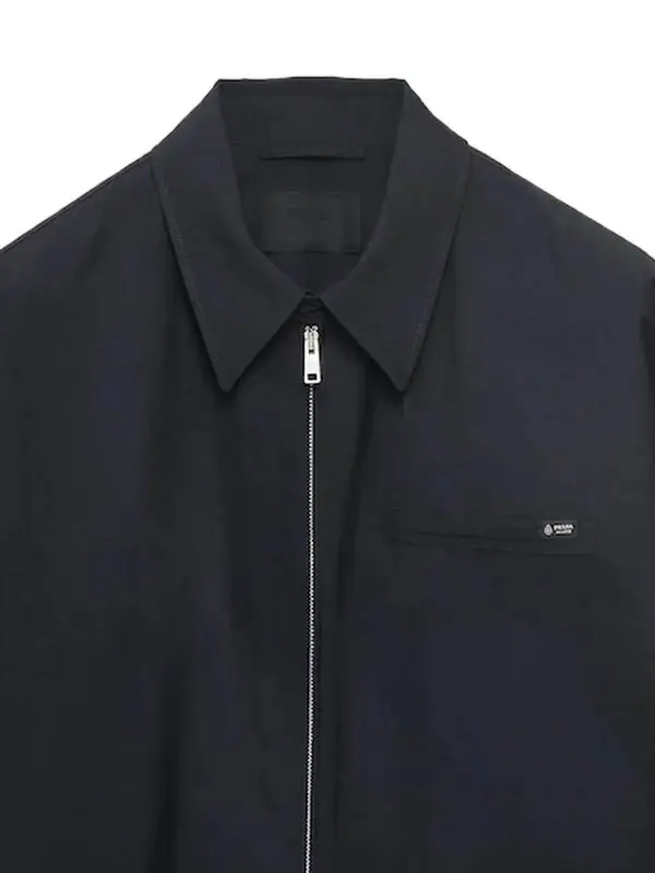 Prada Logo Plaque Zip-up Jacket - Blue