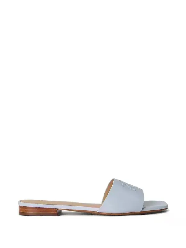 Ralph Lauren Everley Logo-embroidered Leather Sandals
