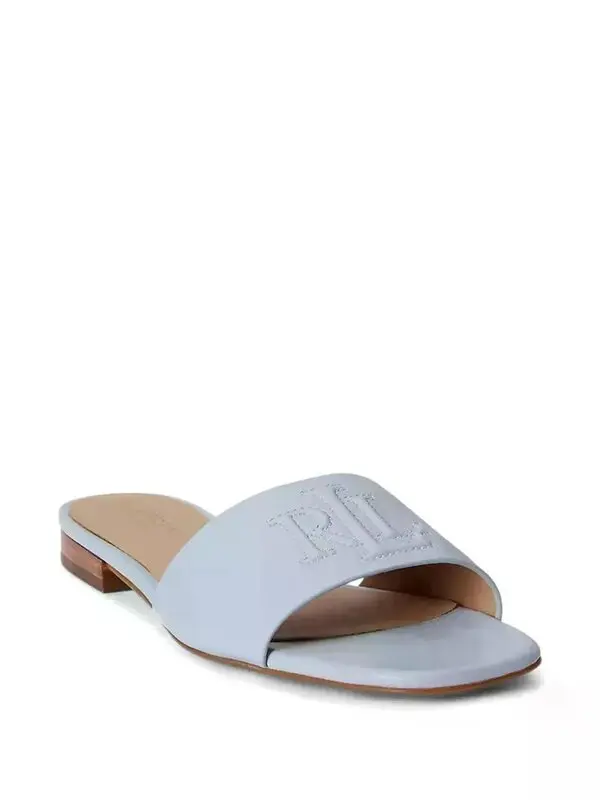 Ralph Lauren Everley Logo-embroidered Leather Sandals