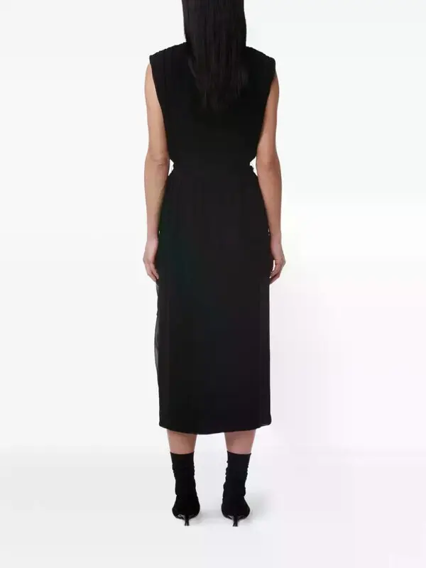 Another Tomorrow Gathered V-neck Midi Dress