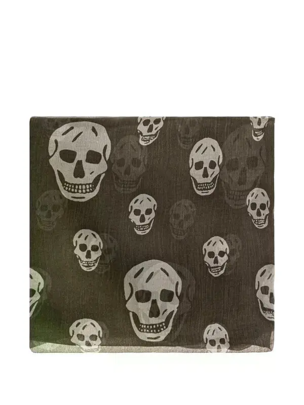 Alexander McQueen Skull Motif Scarf - Green