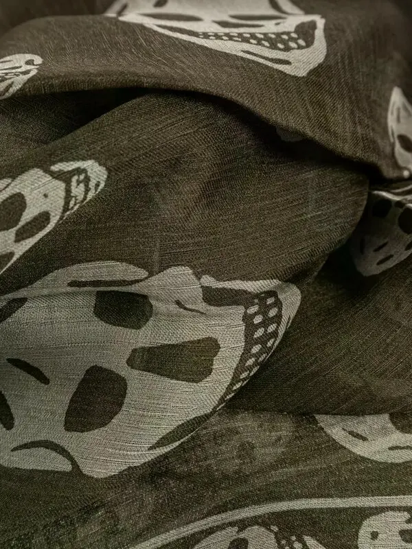 Alexander McQueen Skull Motif Scarf - Green