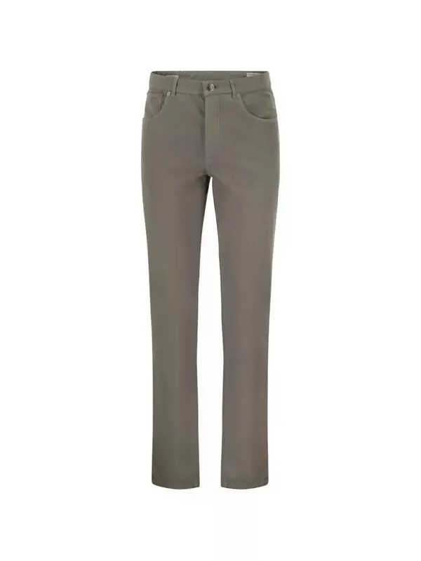 Brunello Cucinelli Garment-dyed Five-pocket Trousers - Grey