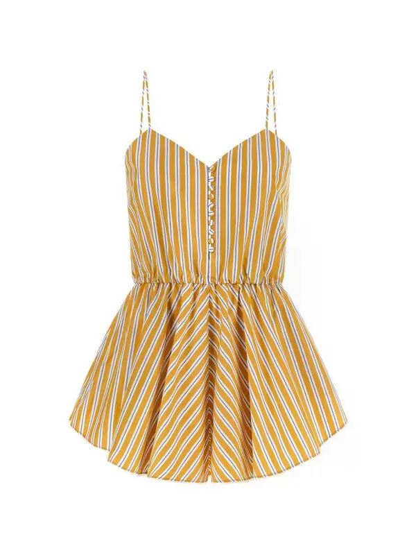 Andamane Celeste Striped Playsuit - Yellow
