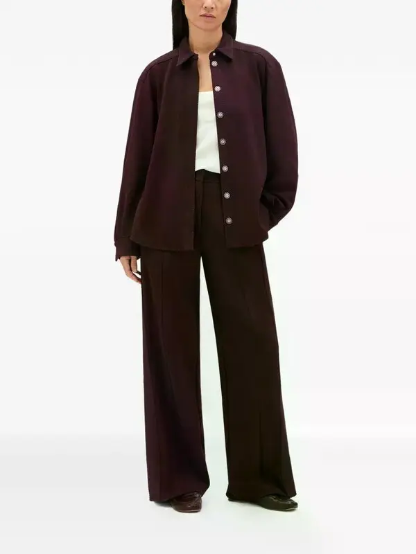 Another Tomorrow Graphic Stitch Relaxed Trousers - Brown