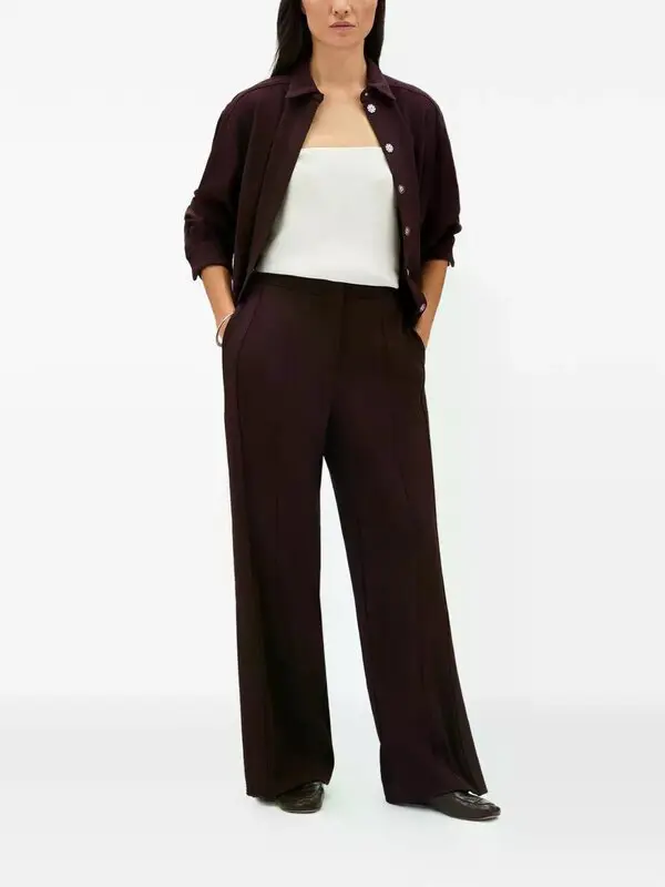 Another Tomorrow Graphic Stitch Relaxed Trousers - Brown