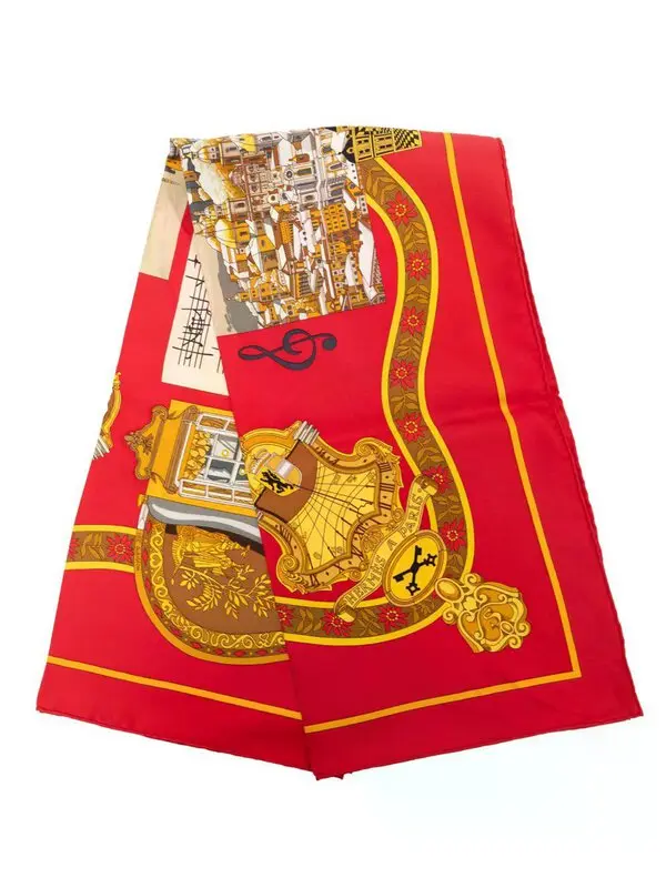 Hermès 20th Century In Salzburg Silk Scarf 90 Scarves - Red