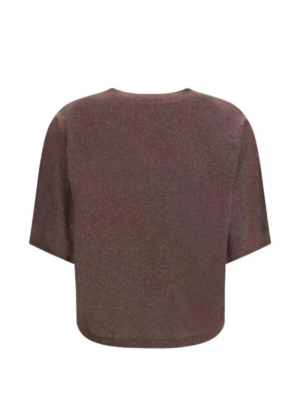 Brunello Cucinelli Metallic Effect Short Sleeve Sweater