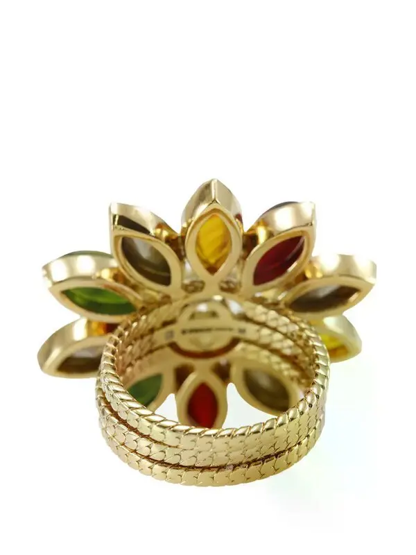 Gucci Plated Strass Interlocking G Flower Ring