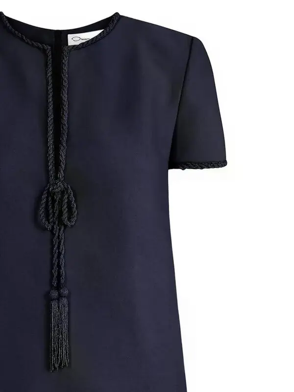 Oscar De La Renta Beaded Bow-detail Mini Dress - Blue