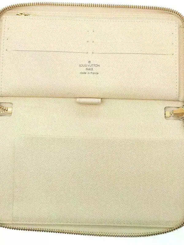 LOUIS VUITTON 2006 Damier Azur Zippy Wallet Long Wallets - White
