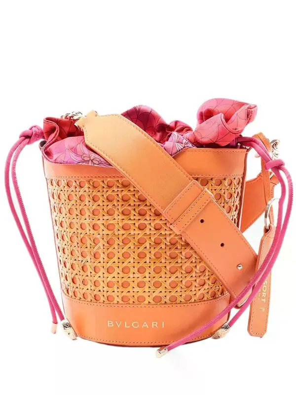 BVLGARI Raffia Serpenti Forever Bucket Bag