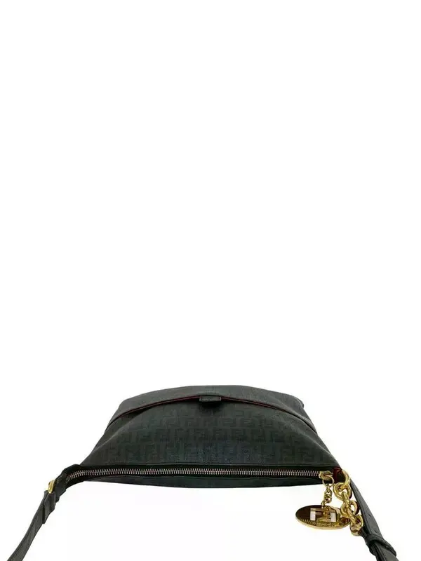 Fendi Zucchino Charm Zip Crossbody Bag - Black