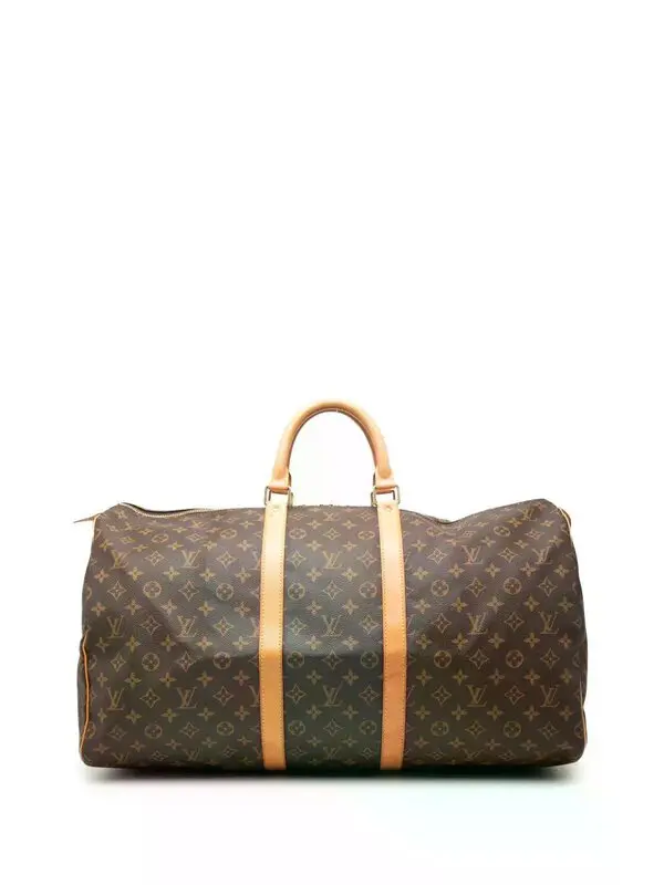 LOUIS VUITTON Monogram Keepall 55 Travel Bag - Brown